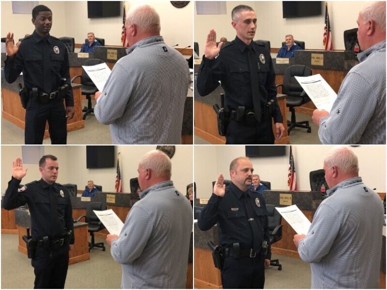 Four New Dickson Police Department Officers Sworn In - Dickson County ...